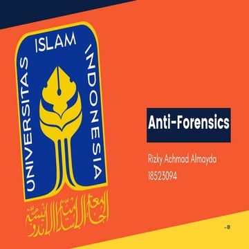 Digital Forensik (Anti-Forensic) | PPTX | Computer Software and Applications | Computing