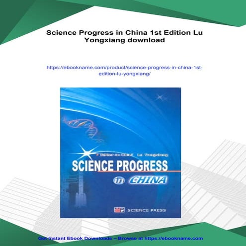 Science Progress in China 1st Edition Lu Yongxiang | PDF
