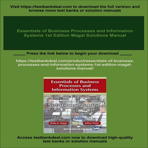 Essentials of Business Processes and Information Systems 1st Edition ...