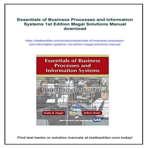 Essentials of Business Processes and Information Systems 1st Edition Magal Solutions Manual | PDF