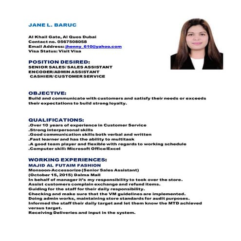 Jane CV 2016 | DOCX