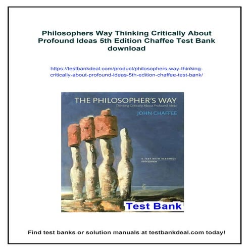 Philosophers Way Thinking Critically About Profound Ideas 5th Edition ...