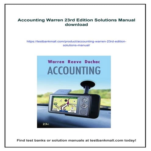 Accounting Warren 23rd Edition Solutions Manual | PDF