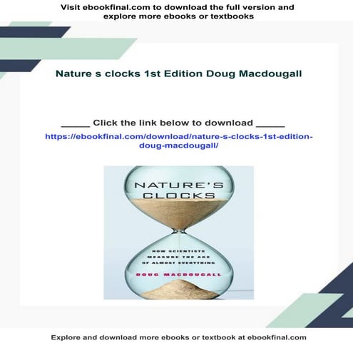 Nature s clocks 1st Edition Doug Macdougall | PDF