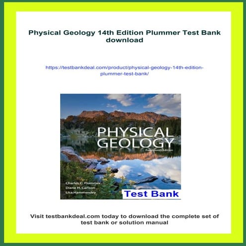 Physical Geology 14th Edition Plummer Test Bank | PDF