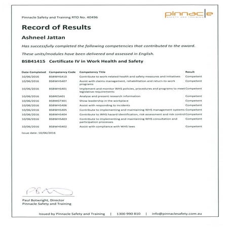 JATTAN, Ashneel - Cert IV WHS pg2 | PDF