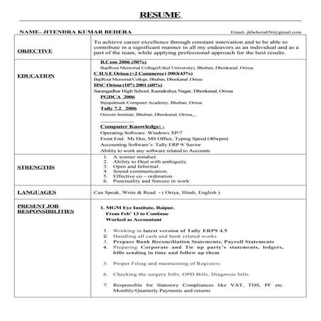 Resume of Jitendra | DOC