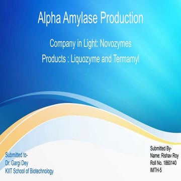 Alpha Amylase Production Process | PPTX | Chemistry | Science