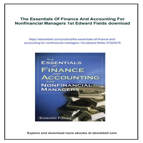 The Essentials Of Finance And Accounting For Nonfinancial Managers 1st ...