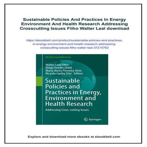Sustainable Policies And Practices In Energy Environment And Health ...