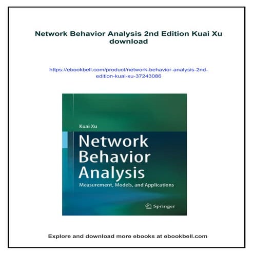 Network Behavior Analysis 2nd Edition Kuai Xu | PDF