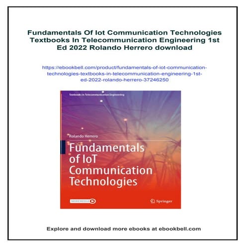 Fundamentals Of Iot Communication Technologies Textbooks In ...