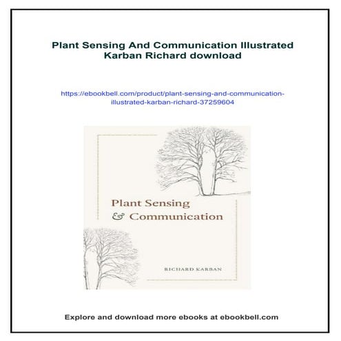 Plant Sensing And Communication Illustrated Karban Richard | PDF