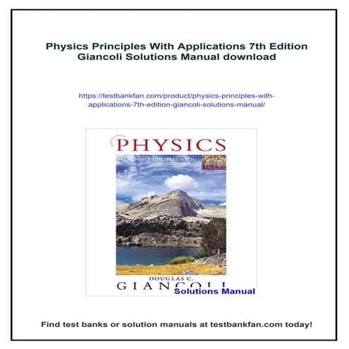 Physics Principles With Applications 7th Edition Giancoli Solutions Manual | PDF