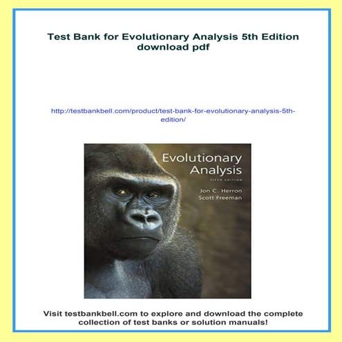Test Bank for Evolutionary Analysis 5th Edition | PDF