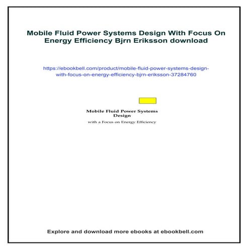 Mobile Fluid Power Systems Design With Focus On Energy Efficiency Bjrn ...