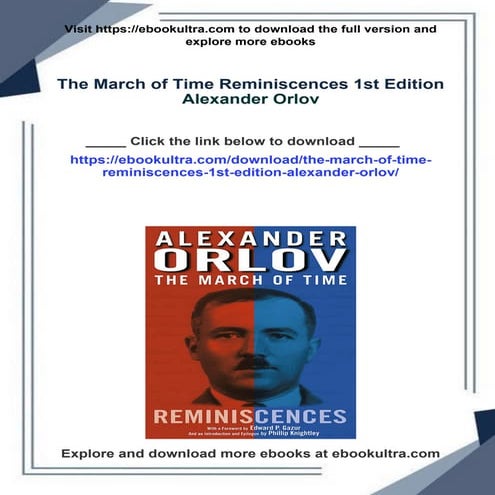 The March of Time Reminiscences 1st Edition Alexander Orlov | PDF
