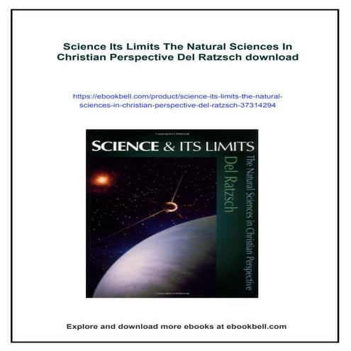 Science Its Limits The Natural Sciences In Christian Perspective Del ...