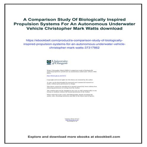 A Comparison Study Of Biologically Inspired Propulsion Systems For An ...
