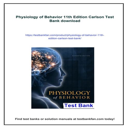 Physiology of Behavior 11th Edition Carlson Test Bank | PDF
