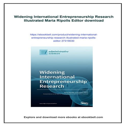 Widening International Entrepreneurship Research Illustrated Maria ...