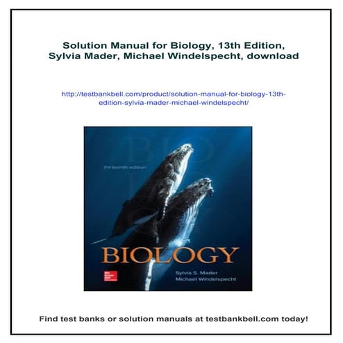 Solution Manual for Biology, 13th Edition, Sylvia Mader, Michael Windelspecht, | PDF