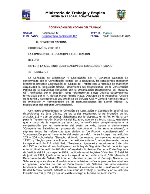 Codigo del trabajo | PDF