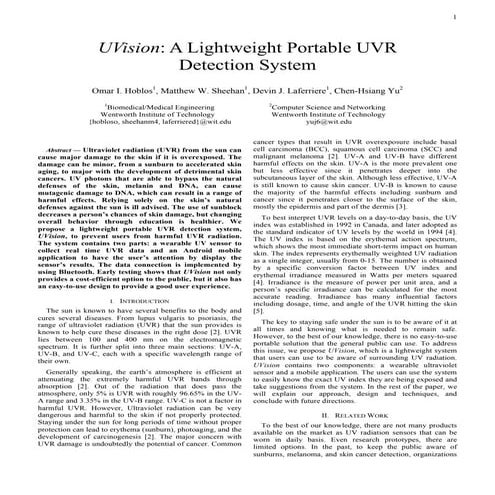 UV Sensor Wearable Technology | PDF