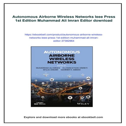 Autonomous Airborne Wireless Networks Ieee Press 1st Edition Muhammad Ali Imran Editor | PDF