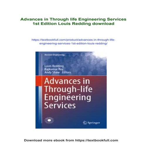 Advances in Through life Engineering Services 1st Edition Louis Redding ...