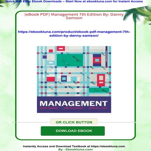 (eBook PDF) Management 7th Edition By: Danny Samson | PDF