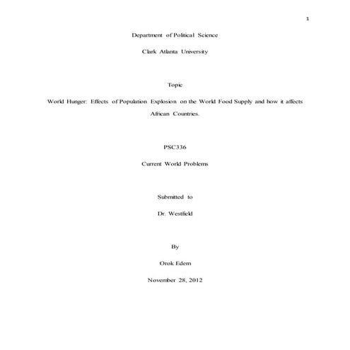 current world problem final paper | PDF