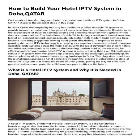 How to Build Your Hotel IPTV System in Doha，QATAR | PDF