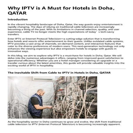 Why IPTV is A Must for Hotels in Doha，QATAR | PDF