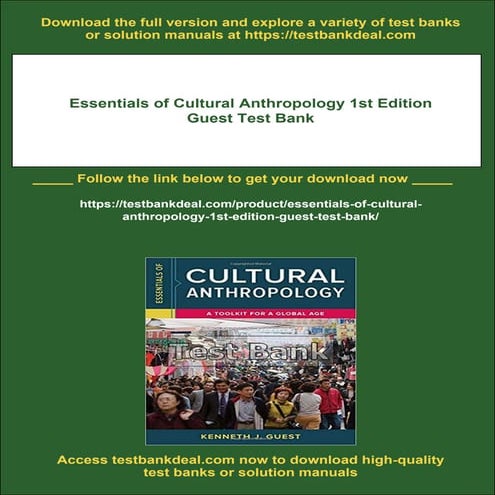 Essentials of Cultural Anthropology 1st Edition Guest Test Bank | PDF
