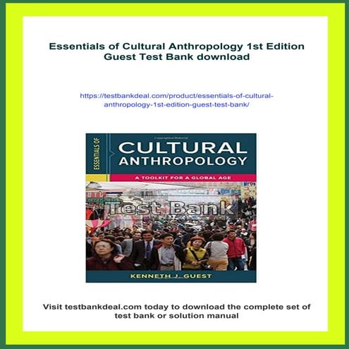 Essentials of Cultural Anthropology 1st Edition Guest Test Bank | PDF