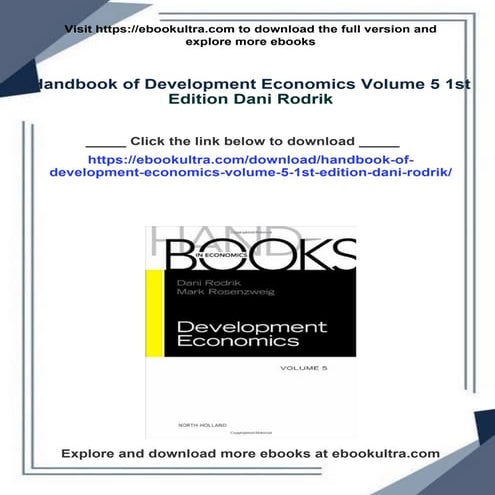 Handbook of Development Economics Volume 5 1st Edition Dani Rodrik | PDF