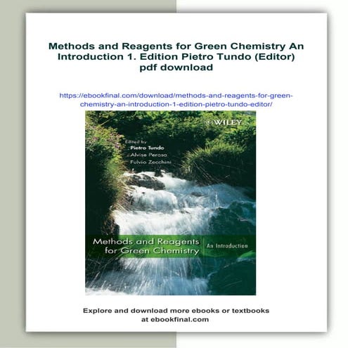 Methods and Reagents for Green Chemistry An Introduction 1. Edition ...