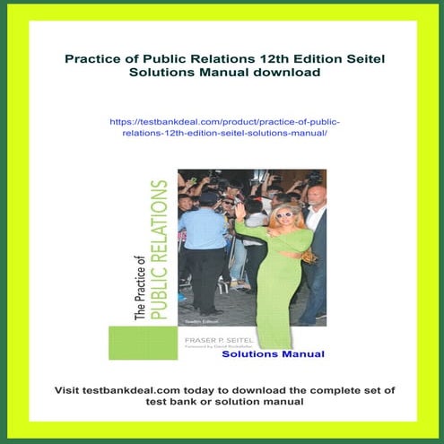 Practice of Public Relations 12th Edition Seitel Solutions Manual | PDF