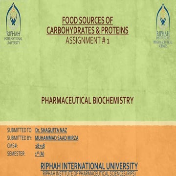 food sources of carbohydrates and proteins | PPTX