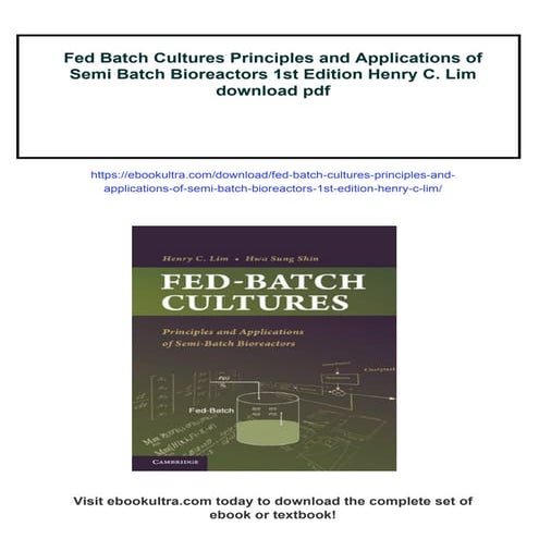 Fed Batch Cultures Principles and Applications of Semi Batch Bioreactors 1st Edition Henry C ...