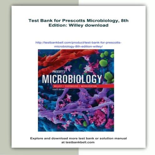 Test Bank for Prescotts Microbiology, 8th Edition: Willey | PDF