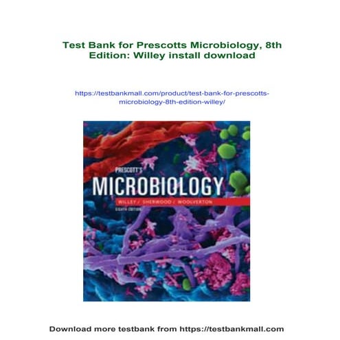 Test Bank for Prescotts Microbiology, 8th Edition: Willey | PDF