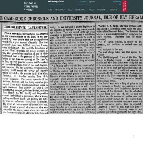 1875 Cambridge Corn Exchange Riots | PPTX