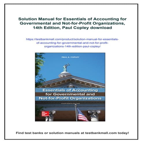Solution Manual for Essentials of Accounting for Governmental and Not ...