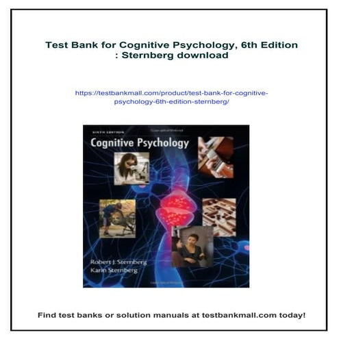Test Bank for Cognitive Psychology, 6th Edition : Sternberg | PDF
