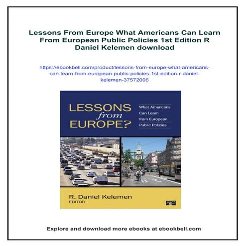 Lessons From Europe What Americans Can Learn From European Public ...
