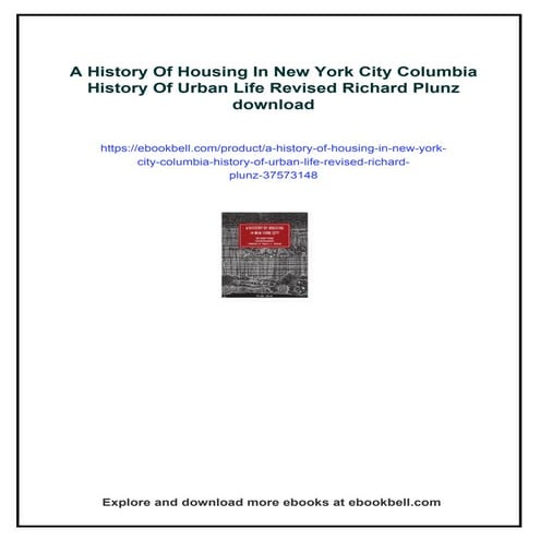 A History Of Housing In New York City Columbia History Of Urban Life ...