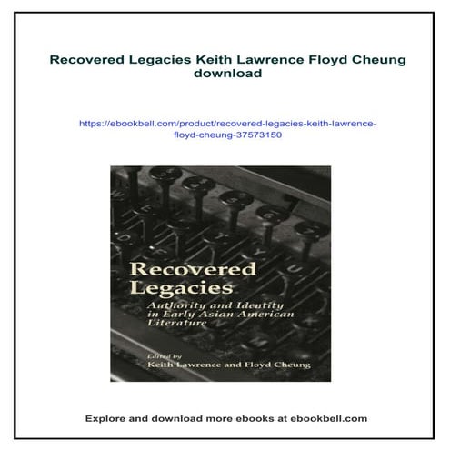 Recovered Legacies Keith Lawrence Floyd Cheung | PDF