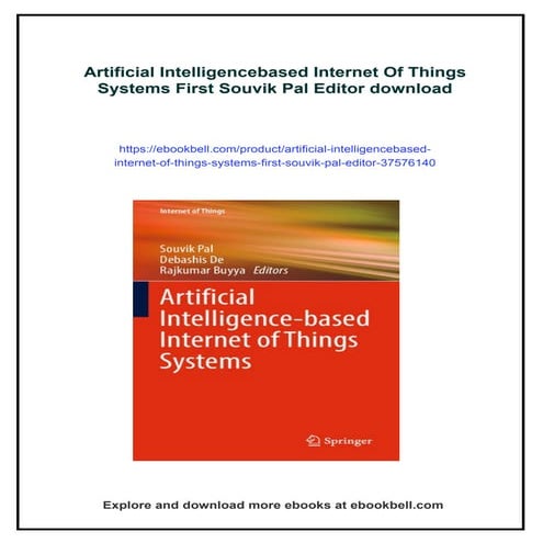 Artificial Intelligencebased Internet Of Things Systems First Souvik Pal Editor | PDF